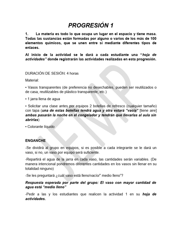 Progresión 1 | PDF | Importar | Agua