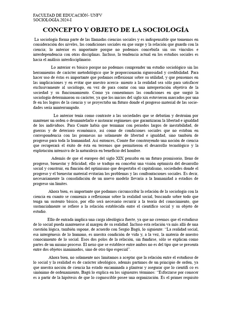 Sociología S2 | PDF | Sociología | Conocimiento