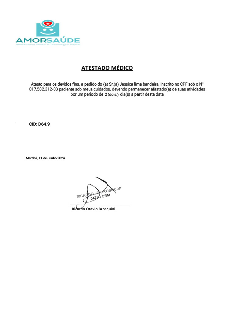 Atesto de Saude | PDF