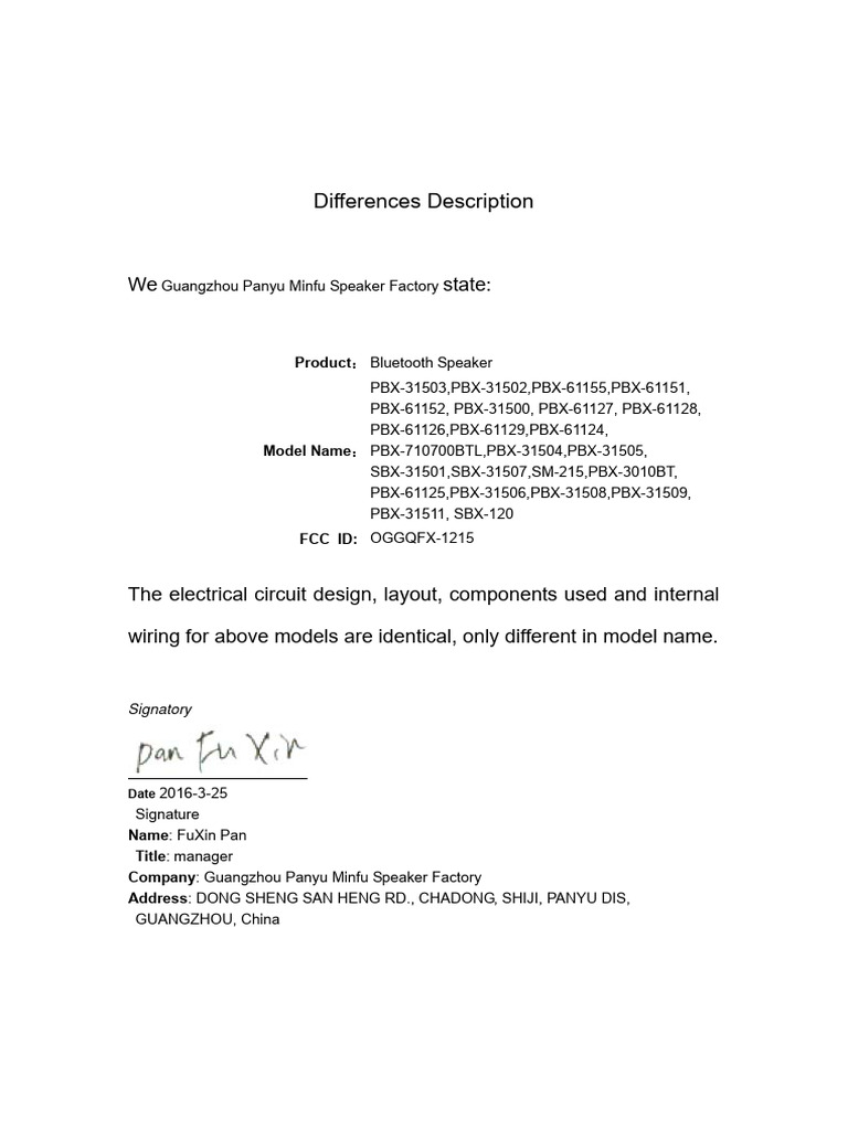 Model Differences Letter 2967844 | PDF