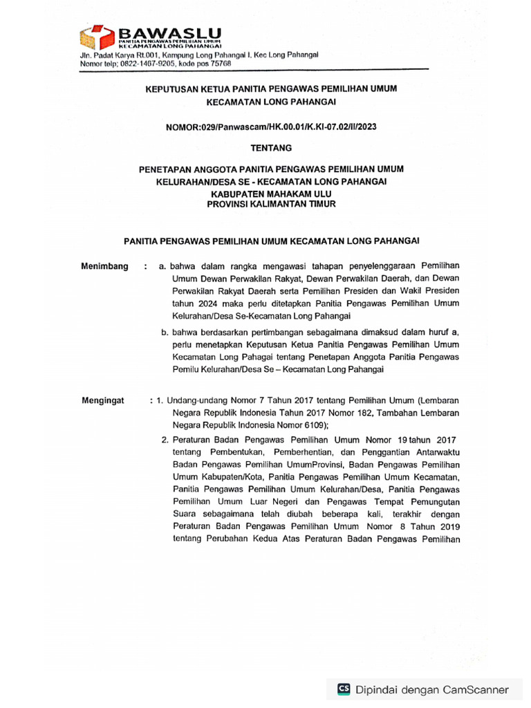 SK PKD Panwas Long Pahangai | PDF