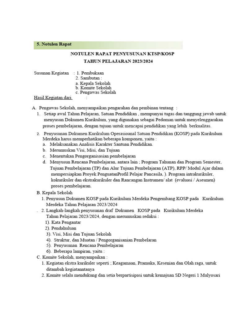 Notulen Dan Lembar Verifikasi Pengawas | PDF | Karier & Perkembangan | Bisnis