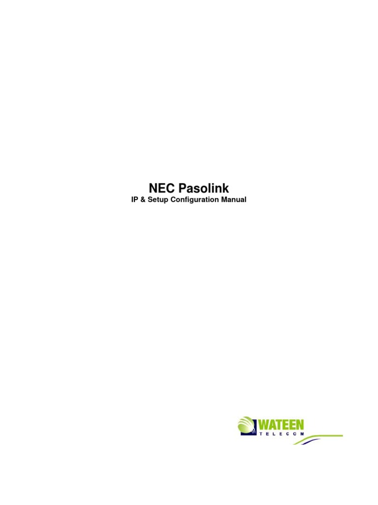 NEC Pasolink Setup Guide | PDF | Networks | Computer Engineering
