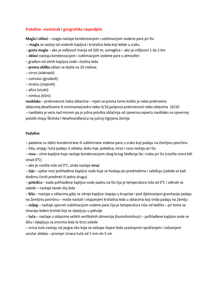 Padaline-Nastanak I Geografska Raspodjela | PDF