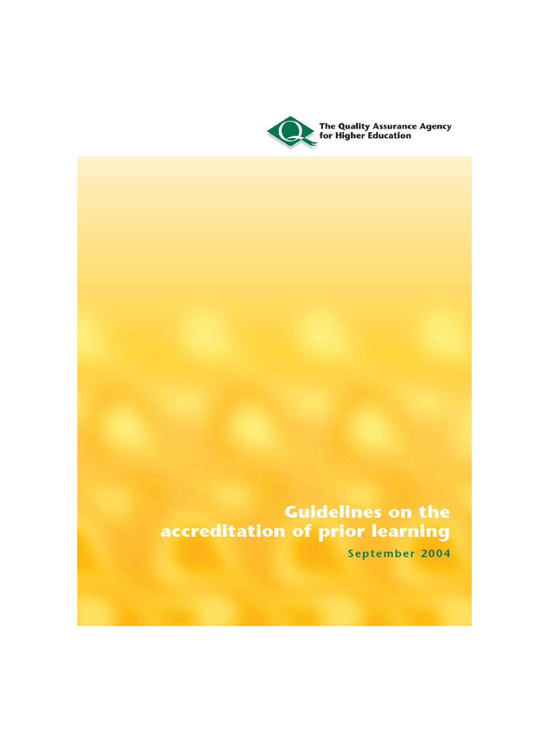 Accreditation Prior Learning Guidelines | PDF | Educational Assessment ...