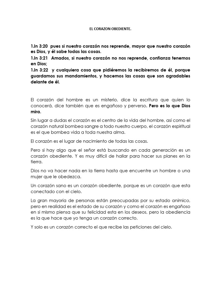 Un Corazón Obediente a Dios | PDF | Saulo | Pecado