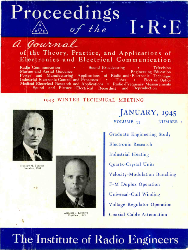 Ire 1945 01 | PDF | Vacuum Tube | Alternating Current