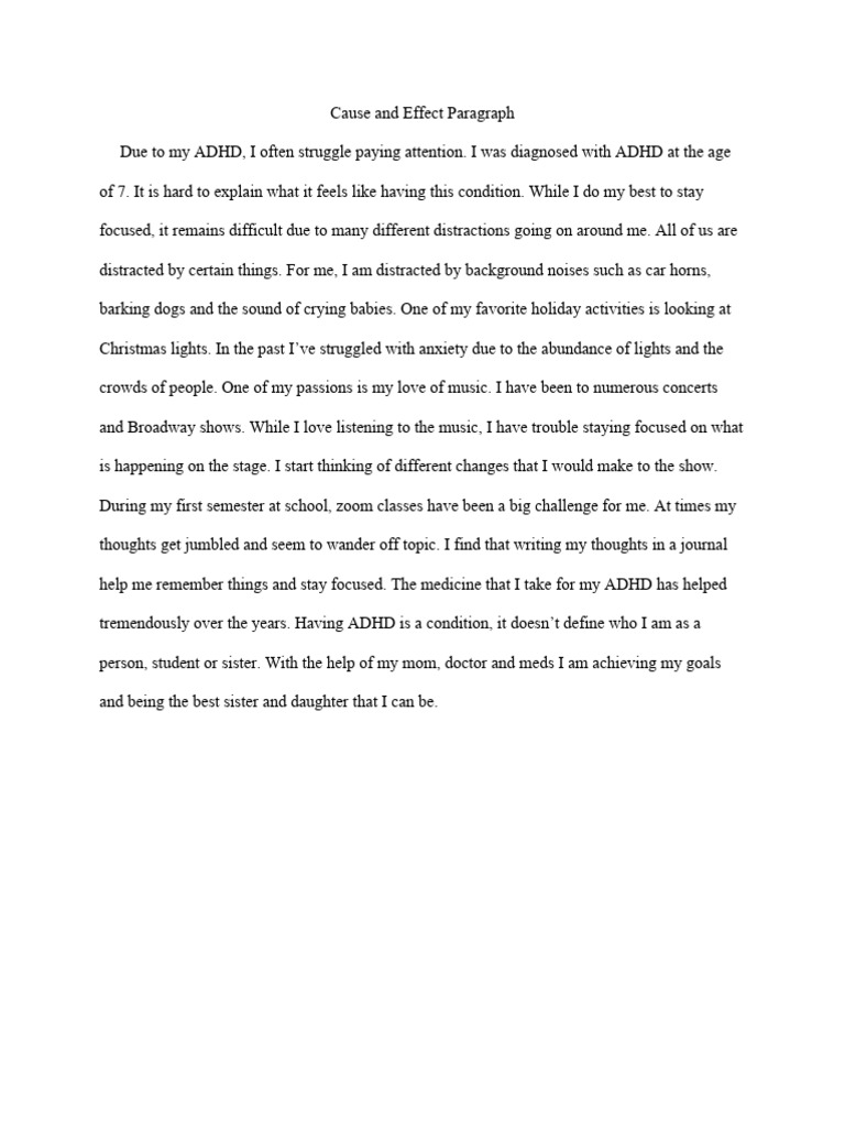 Cause and Effect Paragraph | PDF