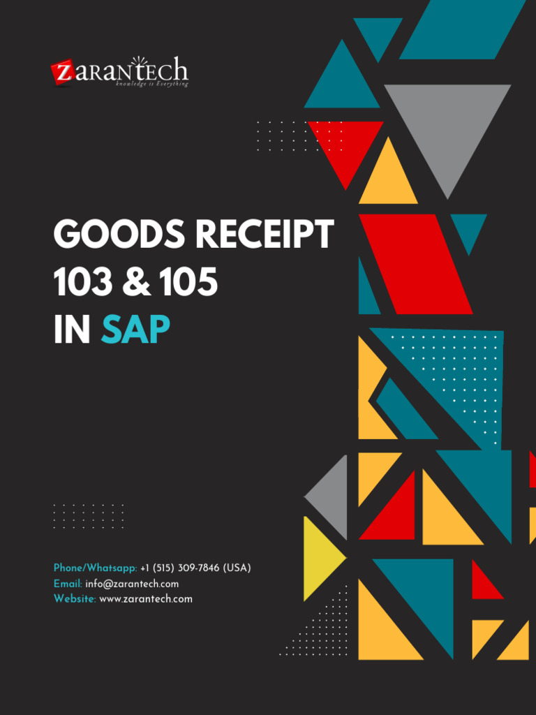 Goods Receipt Process: Types 103 & 105 | PDF | Sap Se