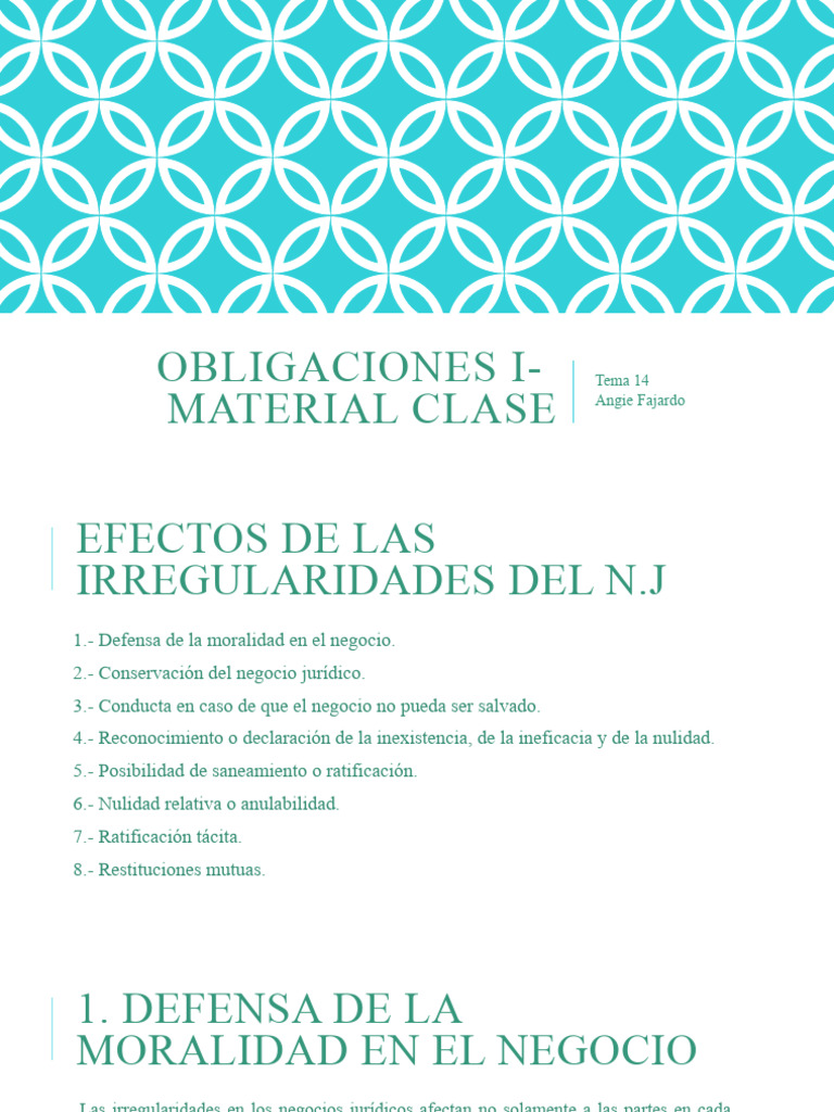 Efectos de Irregularidades en Negocios Jurídicos | PDF | Nulo (ley ...