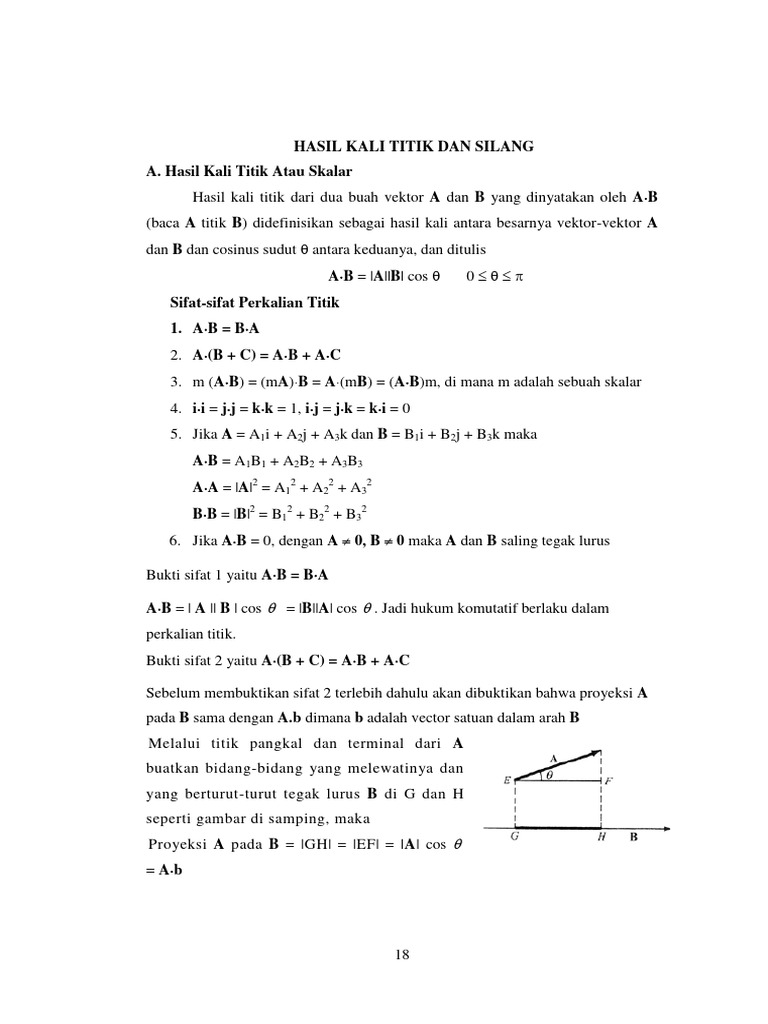 Hasil Kali Titik dan Silang Vektor | PDF
