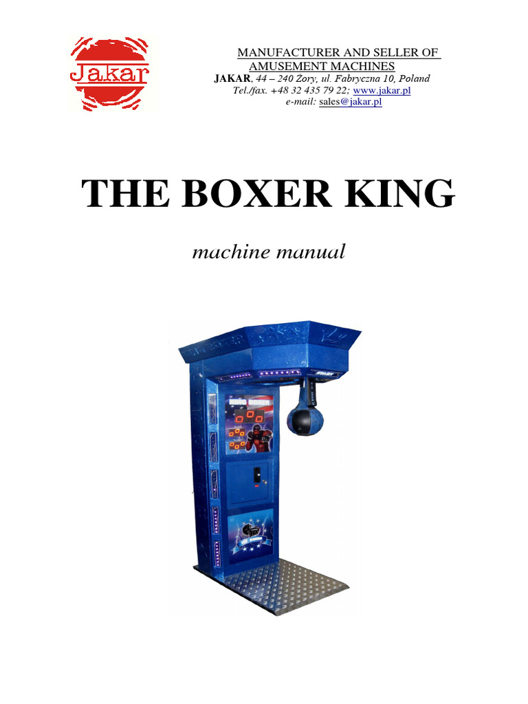 Boxer King Machine Manual | PDF | Password