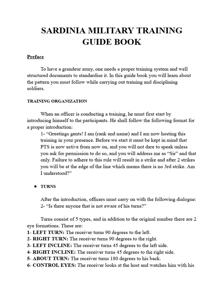 Sardinia Military Training Guide Book | PDF | Linguistics