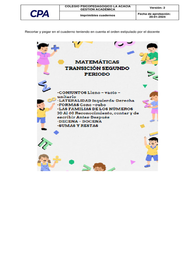Imprimibles Cuaderno Matem Ticas Trans pII 230931 | PDF | Matemáticas