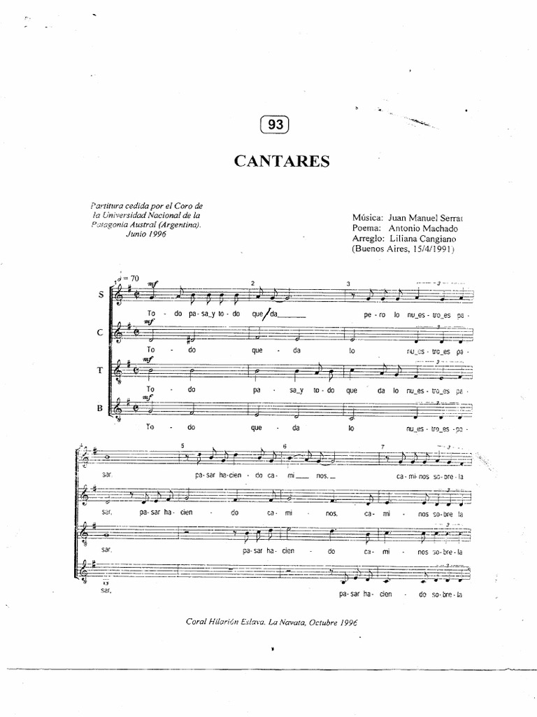 Cantares Partitura SATB | PDF