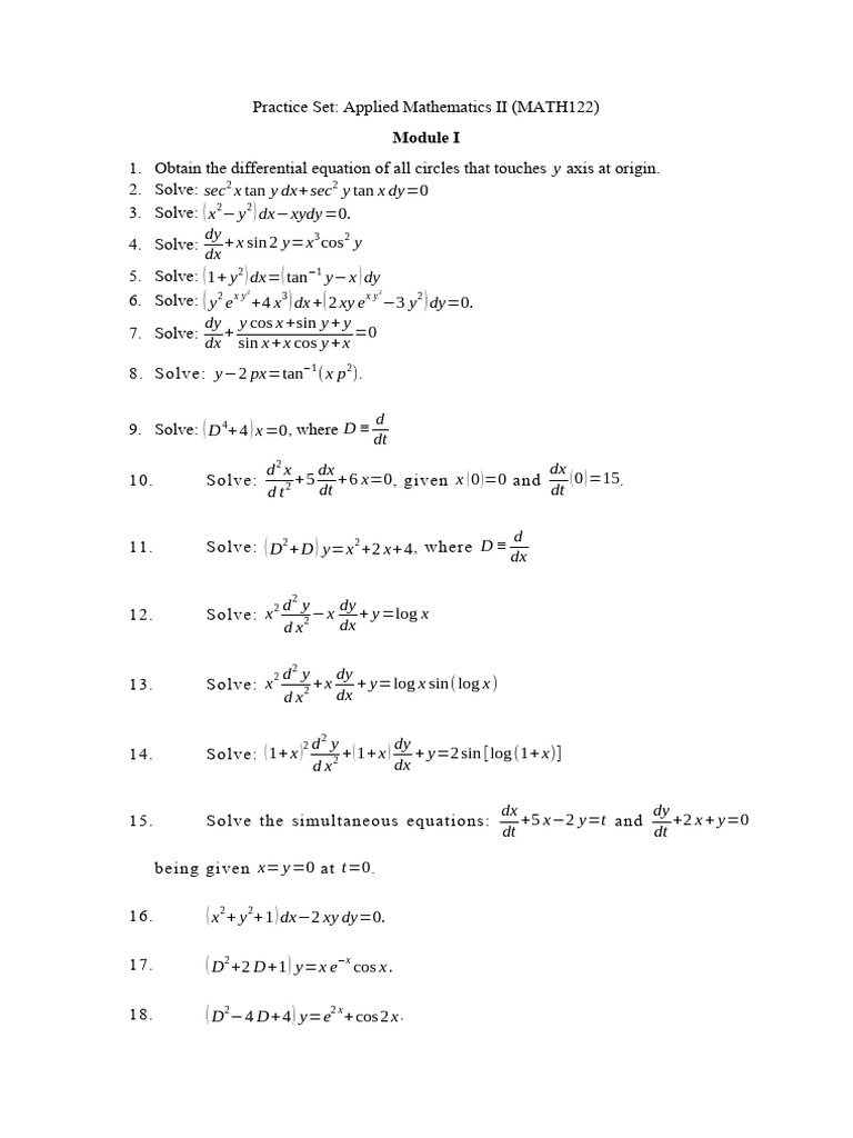 MATH122 - Applied Mathematics II | PDF | Holomorphic Function | Complex ...