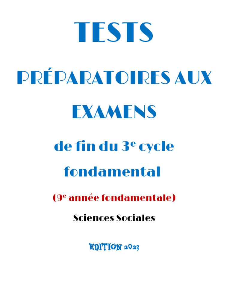 Tests préparatoires en sciences sociales 9e | PDF | Haïti | Peintures