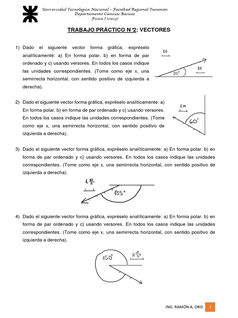 Trabajo Práctico #2 - Vectores - Fisica I | PDF | Vector Euclidiano ... Trabajo Práctico #2 - Vectores - Fisica I | PDF | Vector Euclidiano ...