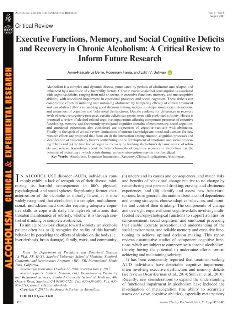 Alcoholism Clin Exp Res - 2017 - Le Berre - Executive Functions Memory ...