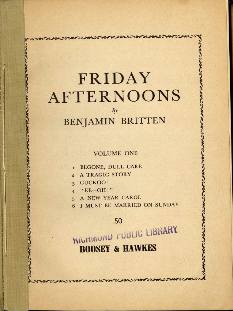 Britten Friday Afternoons | PDF