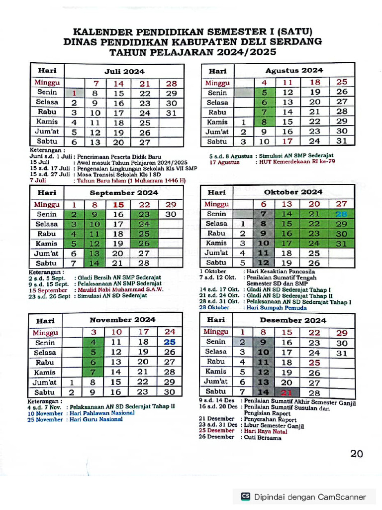 Kalender Pendidikan 2024 2025 Pdf