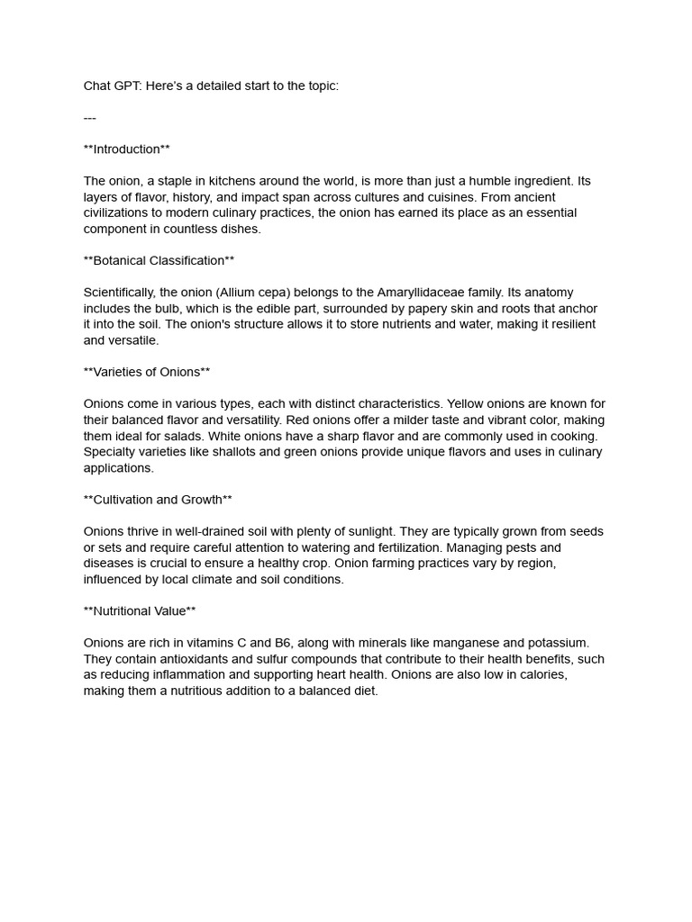 Onion by Chat GPT Part 2 | PDF