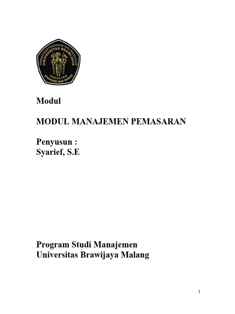 Modul Manajemen Pemasaran | PDF