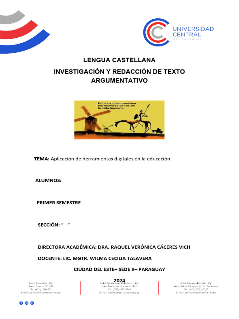 Lengua - TP Ejemplo 2024-1 | PDF | Enseñando | Aprendizaje