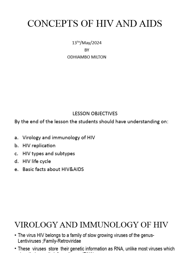 Understanding HIV and AIDS Concepts | PDF | Hiv | Virus
