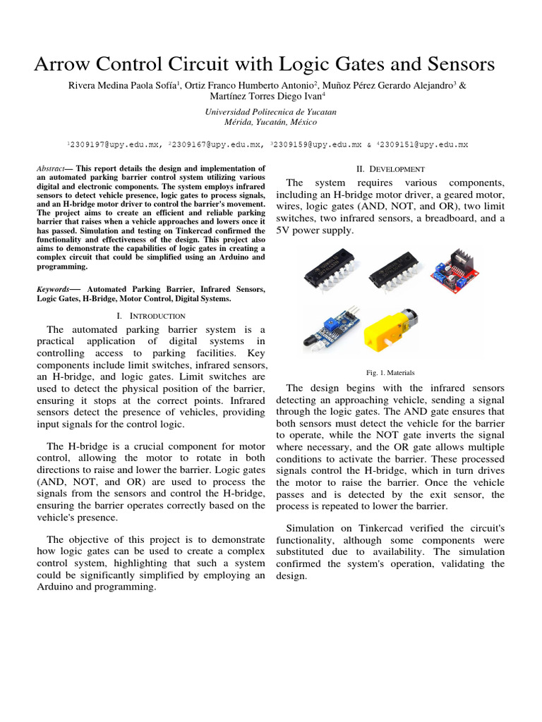 Arrow Control Circuit With Logic Gates and Sensors | PDF | Simulation ...