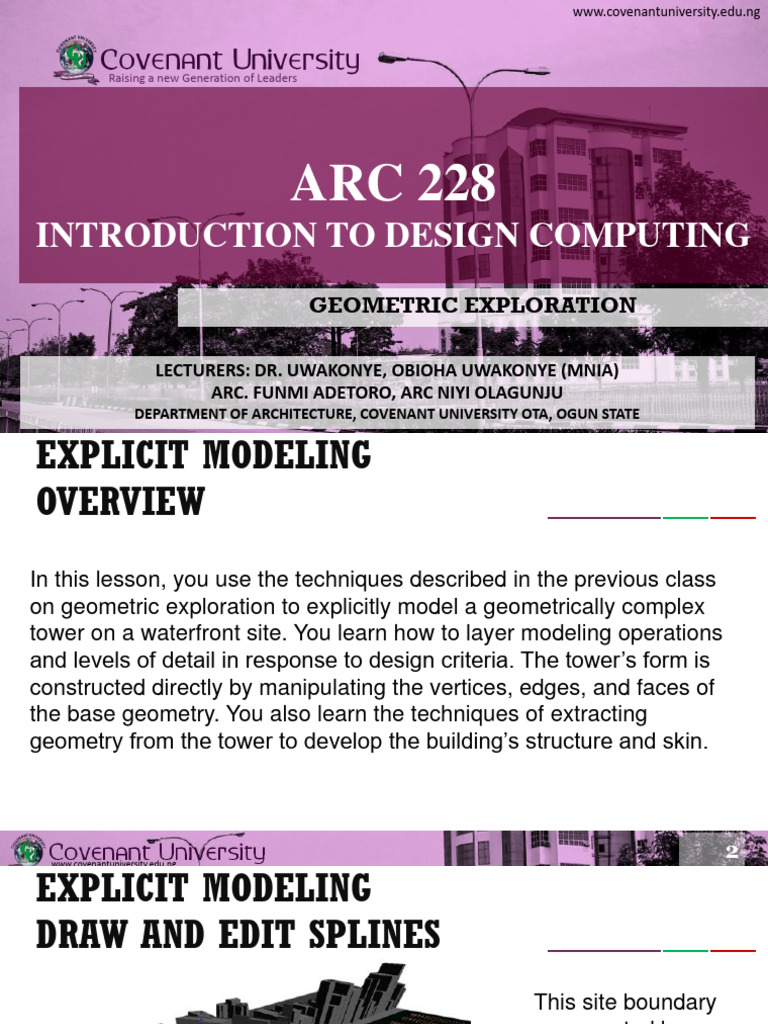 ARC 228 LECTURE - 4new | PDF | Geometry | Extrusion
