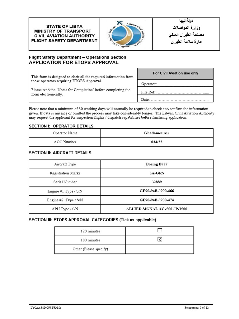 Lycaa FSD Ops FRM 06 | PDF | Transport | Aircraft
