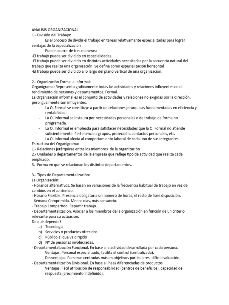 Analisis Organizacional | PDF | Business | Planificación