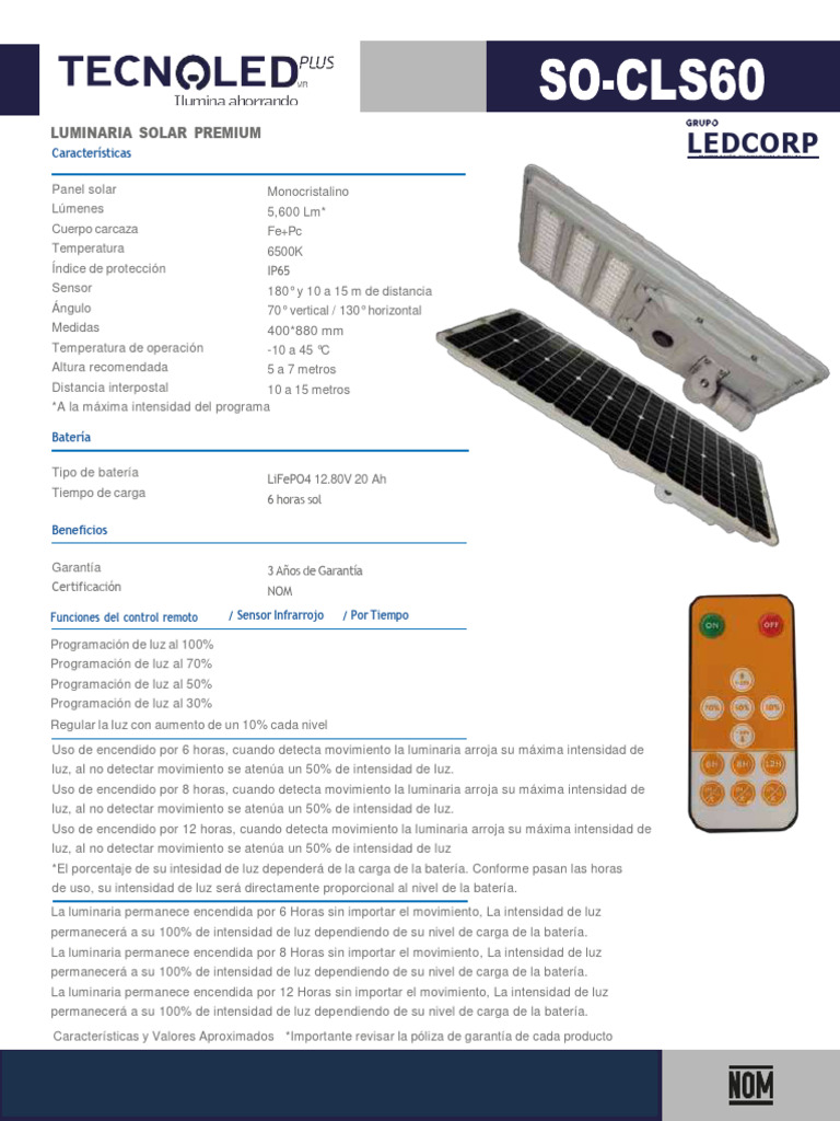 FICHA TÉCNICA SO CLS60 Avanlucemx | PDF | Ingenieria Eléctrica ...