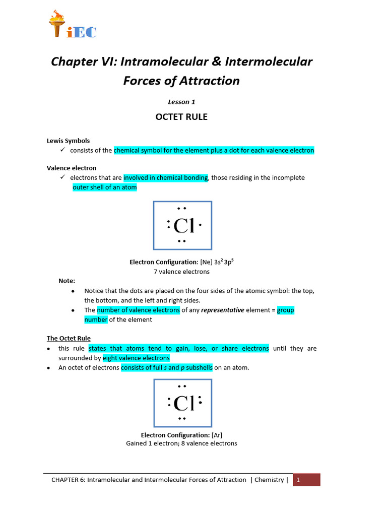 Student - Chapter VI Inter and Intramolecular Forces | PDF | Chemical ...