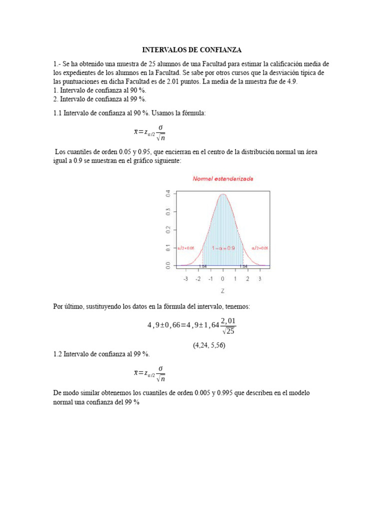 Intervalos de Confianza Brayan | PDF | Intervalo de confianza | Desviación Estándar