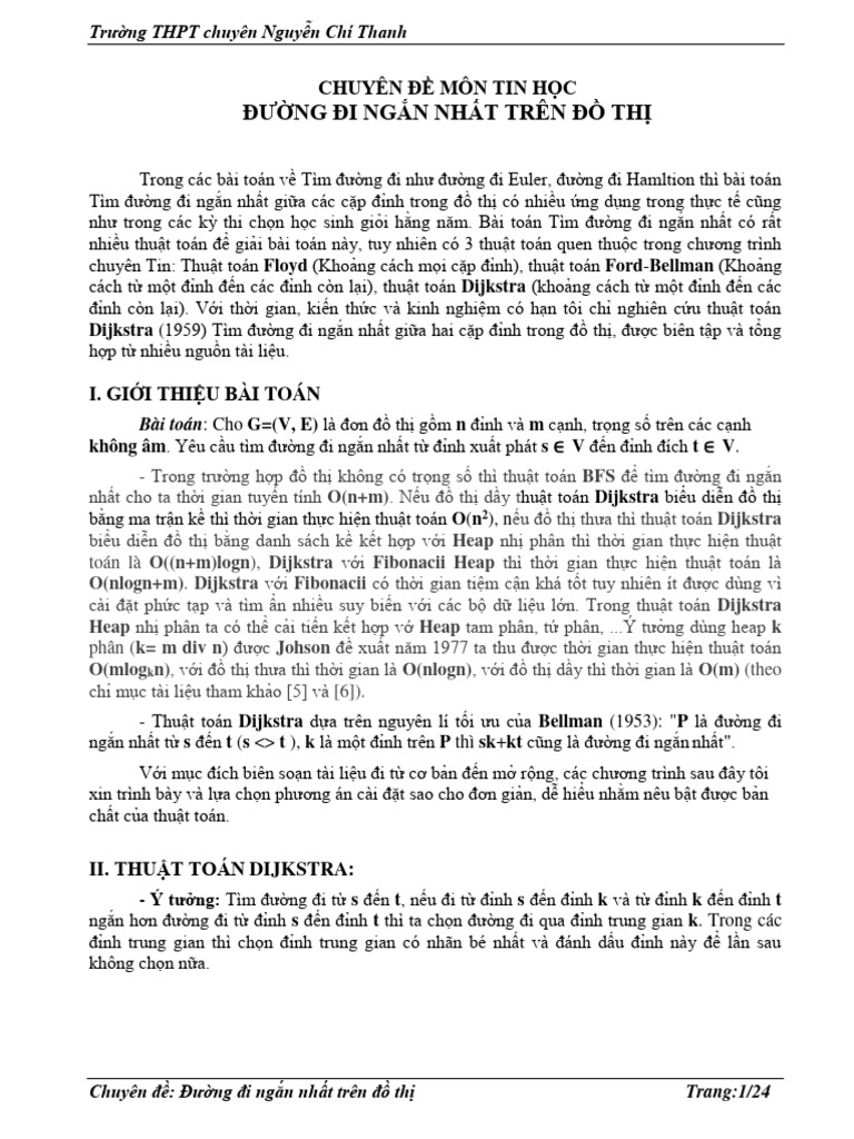 Chuyen de Tim Duong Di Ngan Nhat | PDF