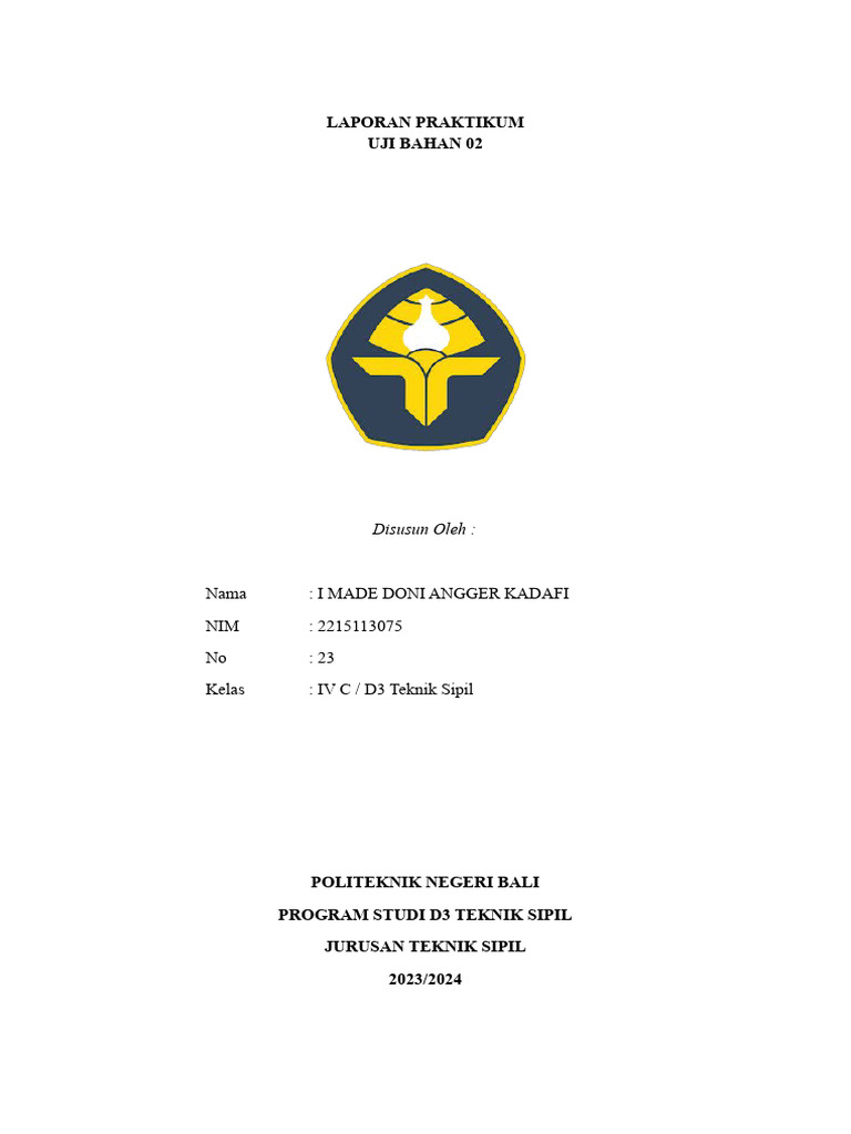 Uji Bahan 2 Doni | PDF