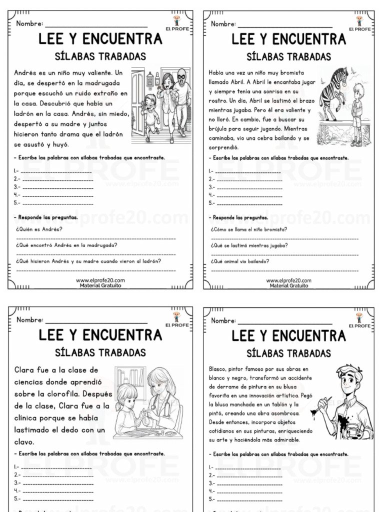 Lecturas de Comprensión 1-B | PDF