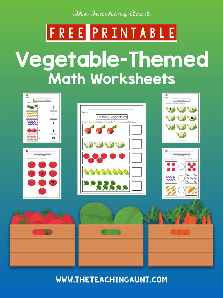 Free Vegetable-Themed Math Worksheets For Preschool | PDF