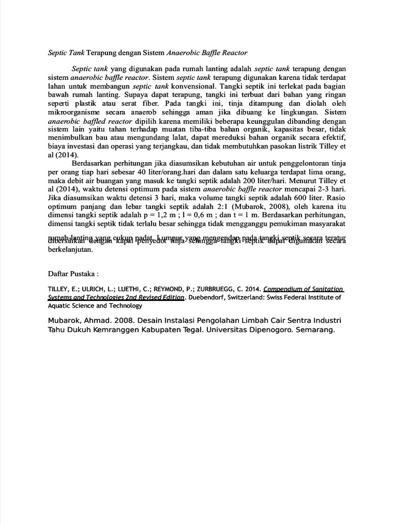 Pdf Septic Tank Terapung Dengan Sistem Anaerobic Baffle Reactor Compress Pdf