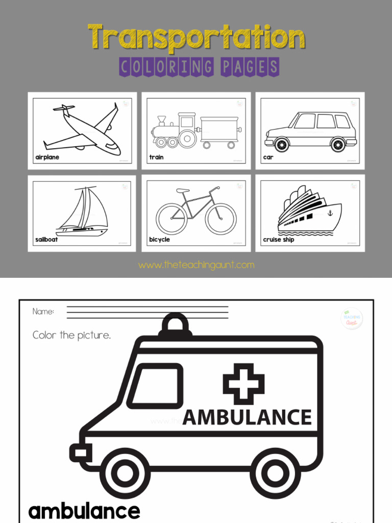 Transportation Coloring Pages A4 | PDF
