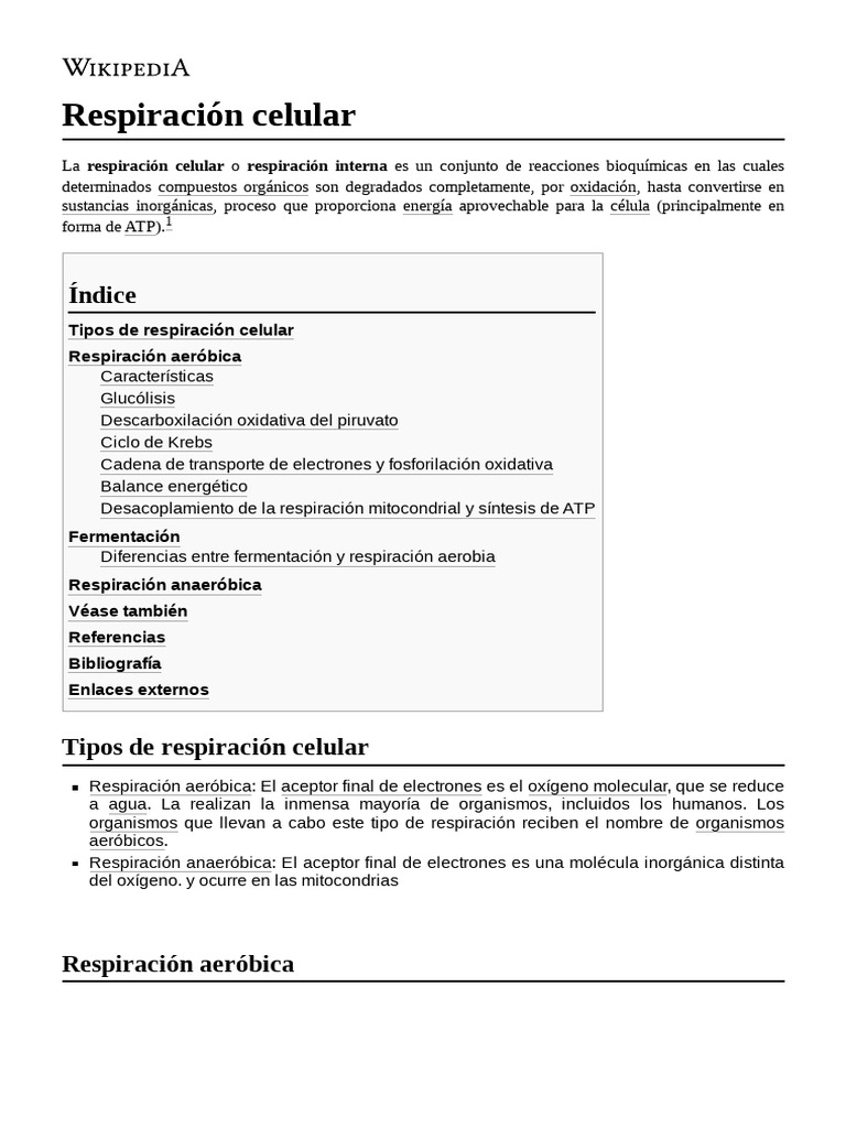 Respiración Celular | PDF | Respiración celular | Trifosfato de adenosina