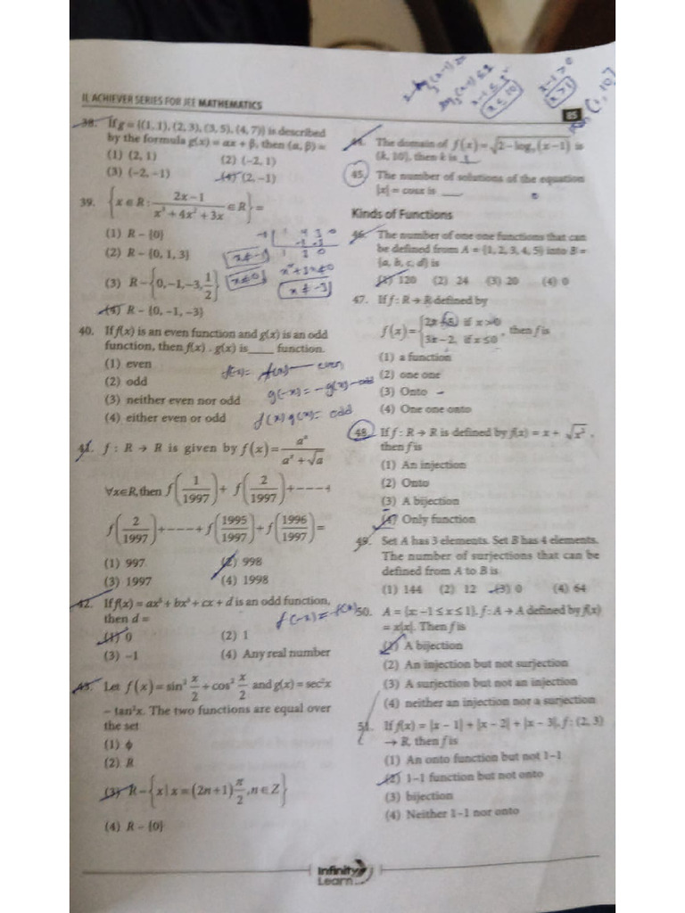 Sri Chaithanya Module Questions of Functions-2 | PDF