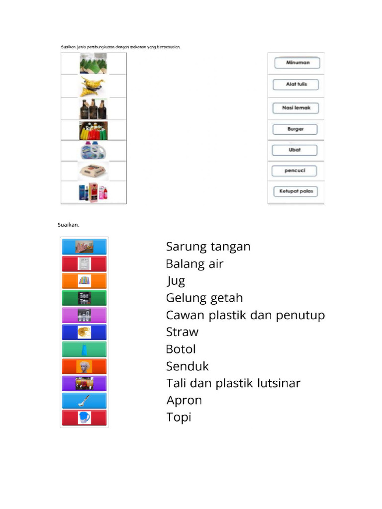 Lembaran Kerja Pembungkusan Makanan | PDF
