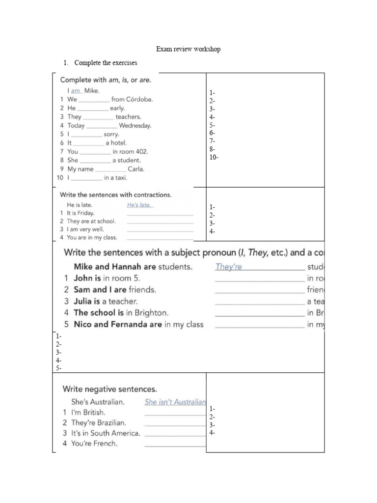 Eng I - Exam I Review Workshop | PDF