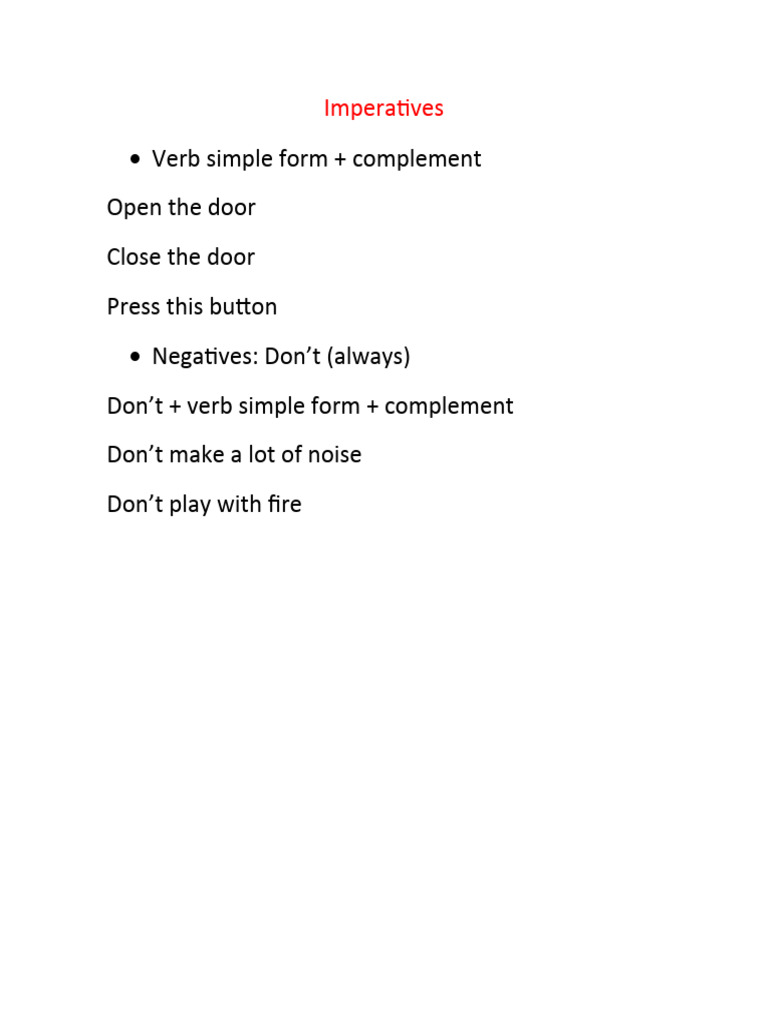 Imperatives | PDF