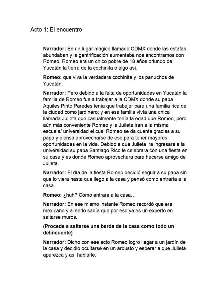 Primer Acto | PDF | Julieta
