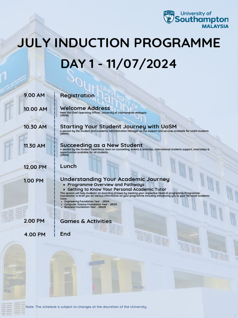 July Induction Schedule | PDF | Information | Libraries