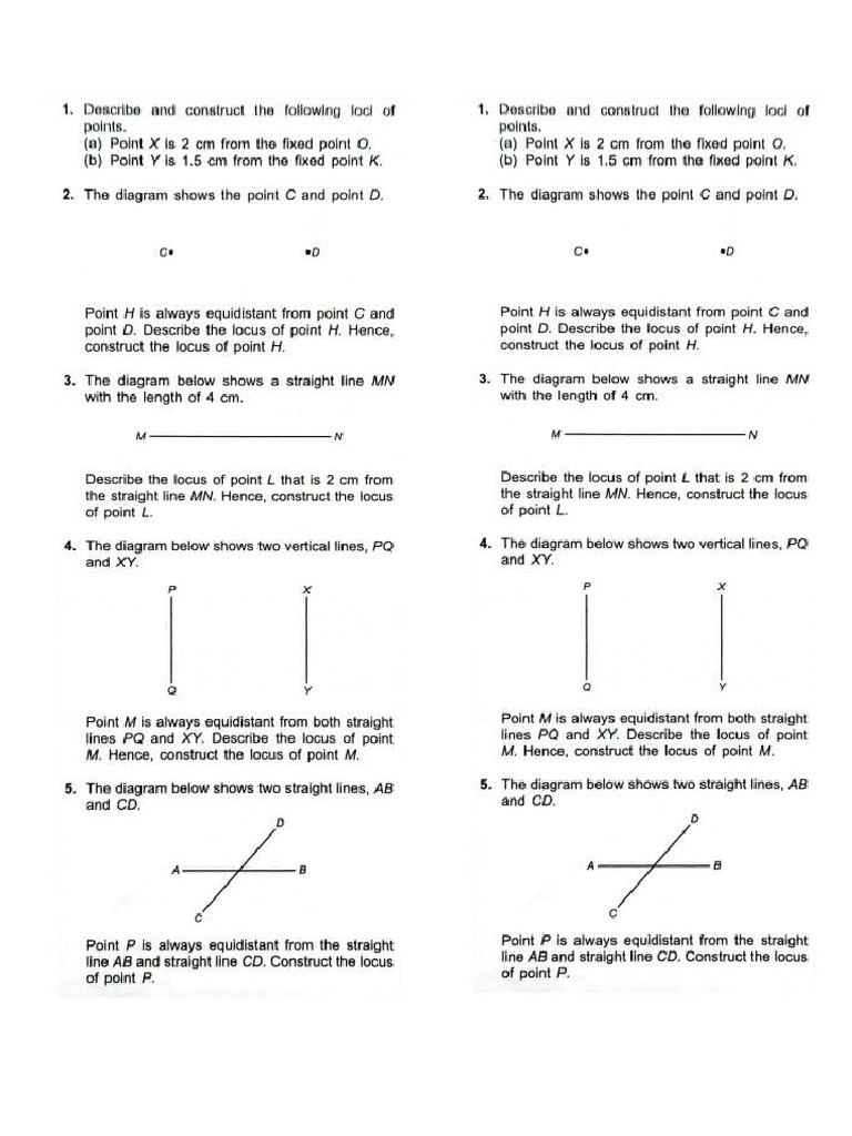 Loci Worksheet | PDF